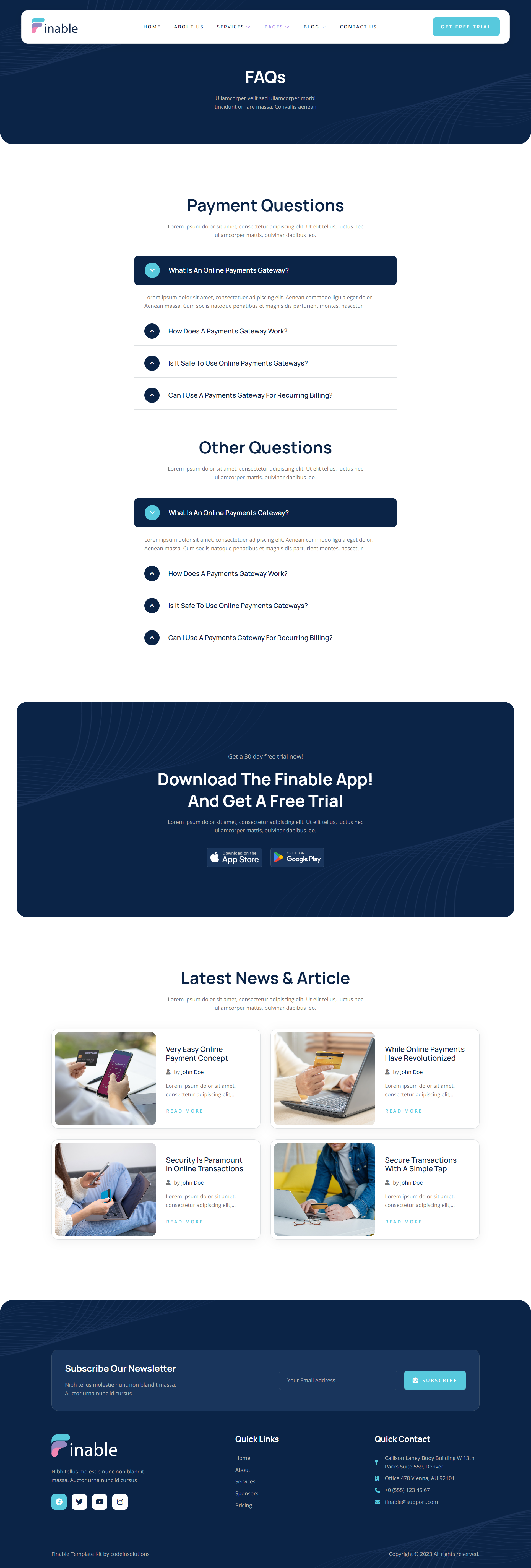 Finable - Online Payment Gateway & Fintech Elementor Template Kit by codeinsolutions